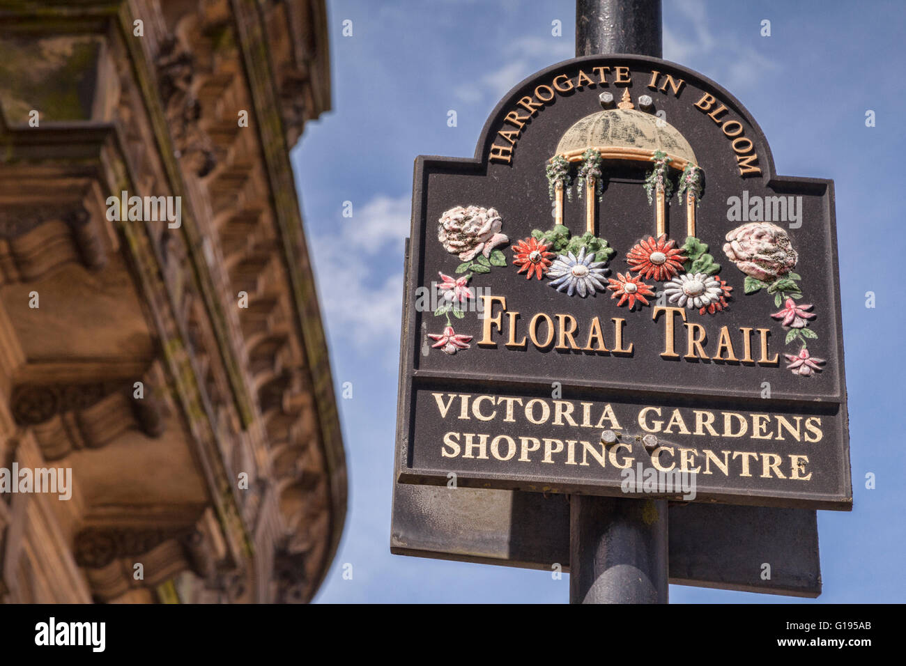 Sign for Harrogate in Bloom Floral Trail, Harrogate, North Yorkshire ...