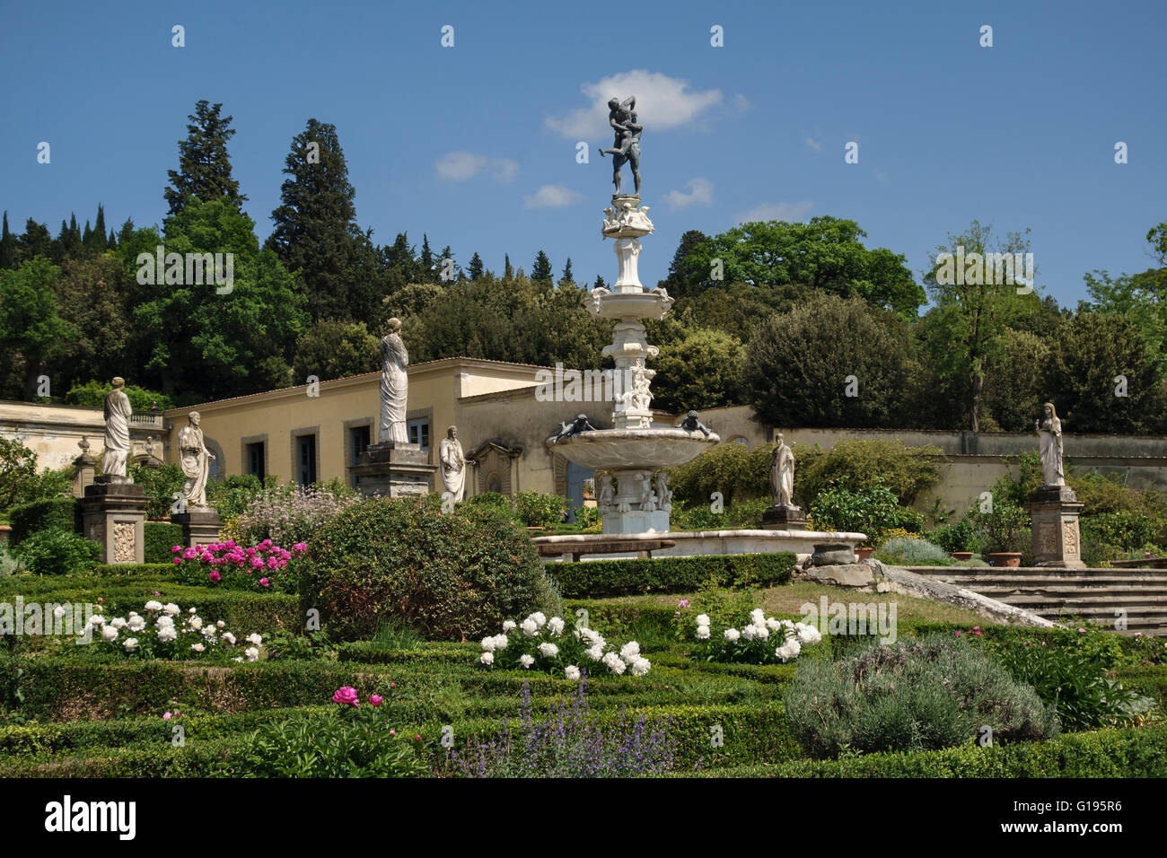 Villa di Castello (Villa Reale), near Florence, Italy. The Fountain of ...