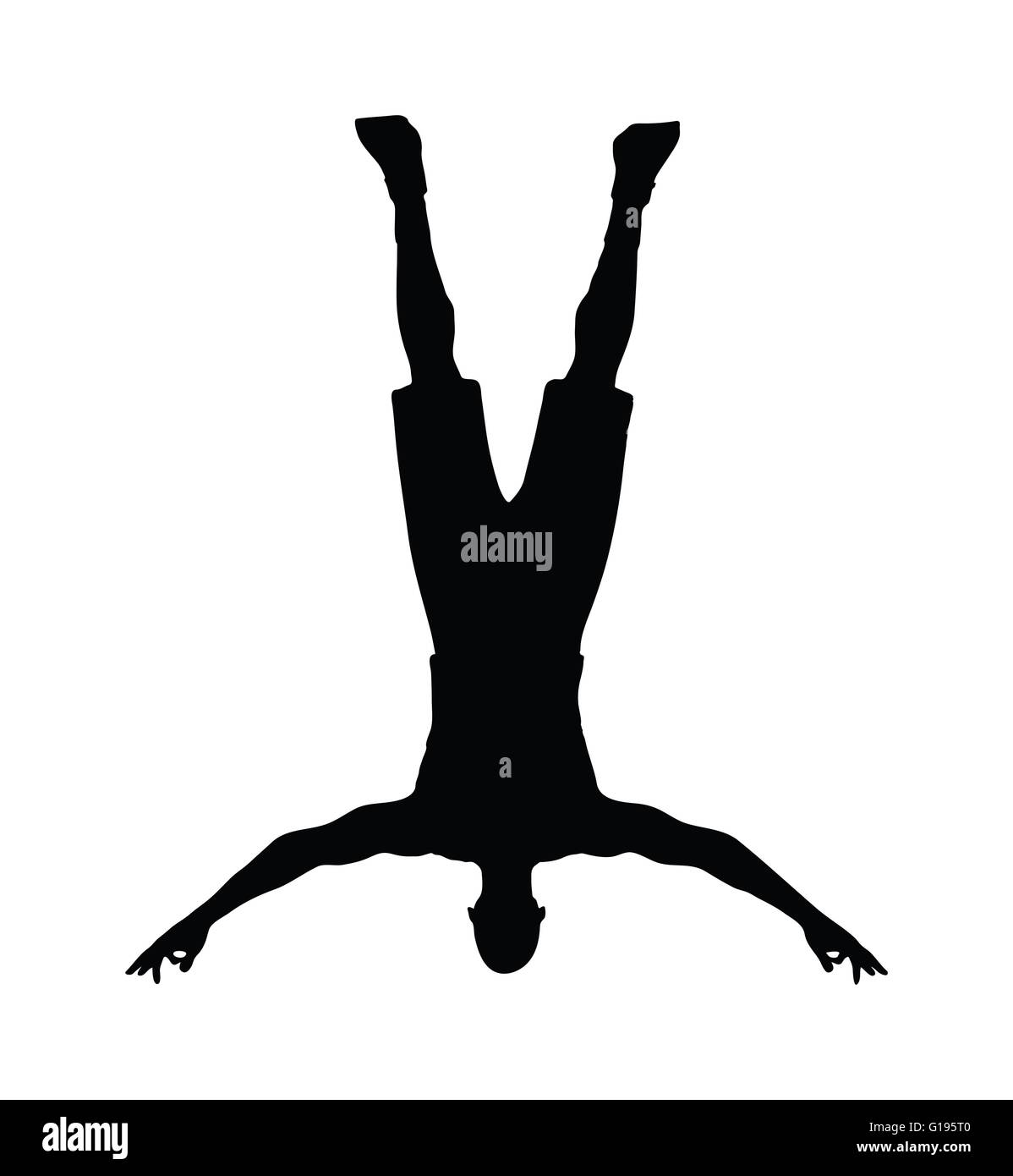 Vector Image - man silhouette isolated on white background - in falling ...