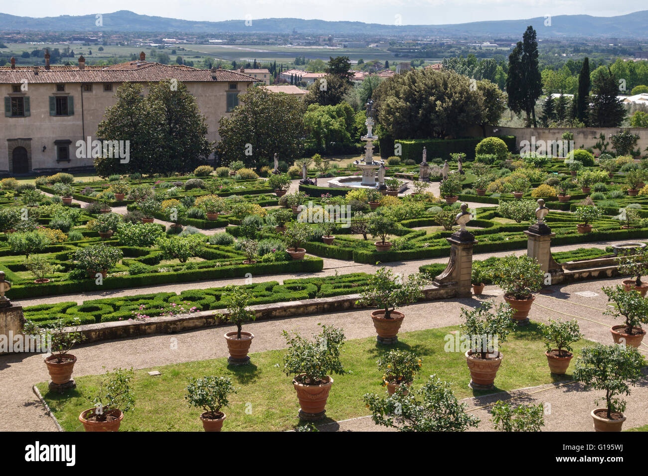 Villa di Castello (Villa Reale), near Florence, Italy. The citrus ...