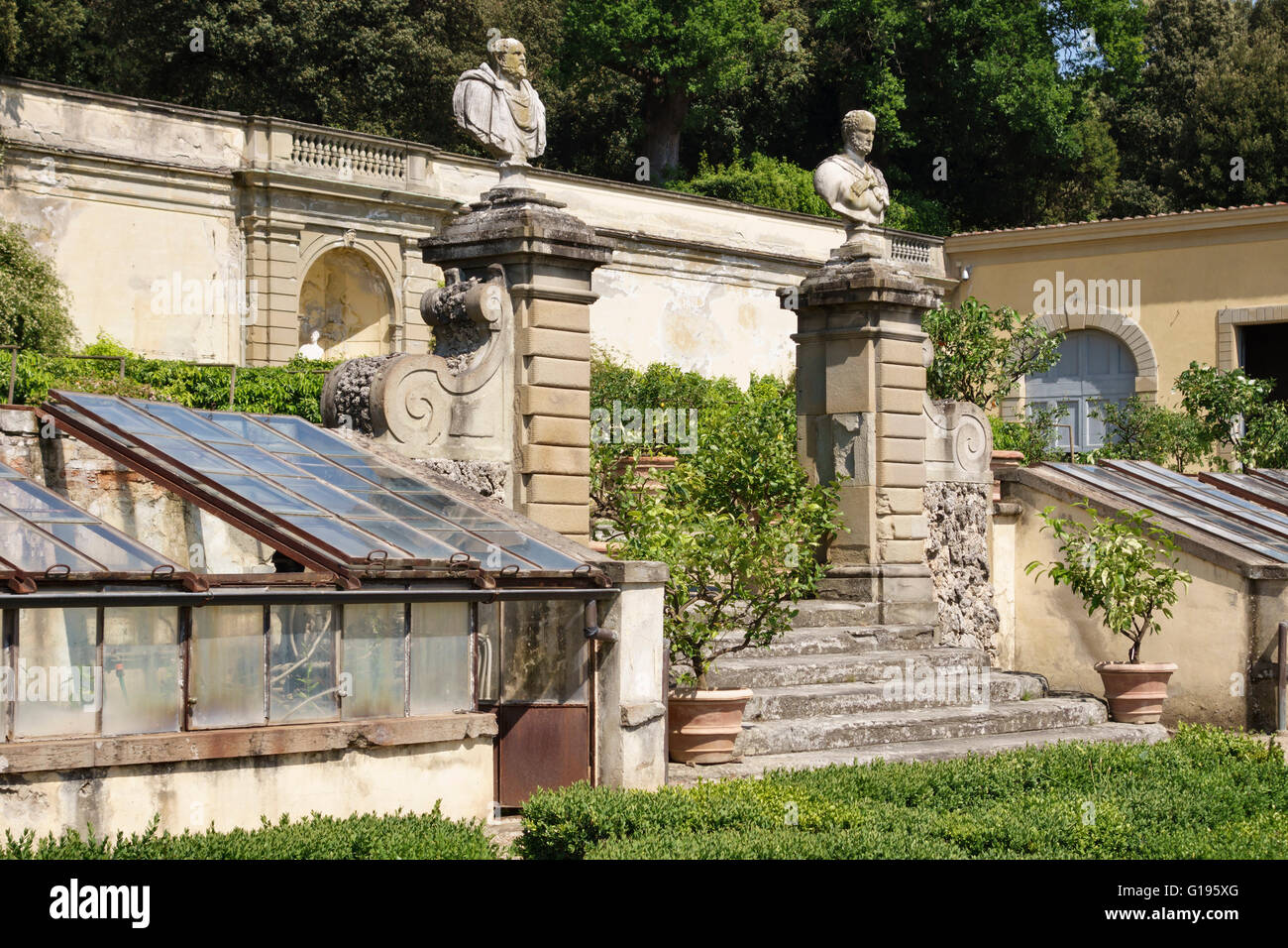 Villa di Castello (Villa Reale), near Florence, Italy. The 16c country ...