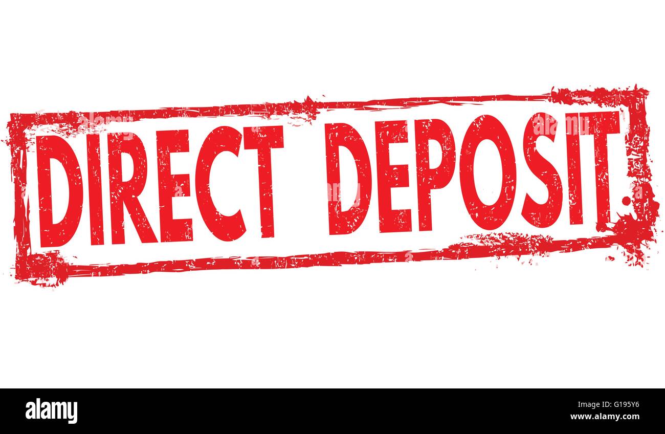 Direct deposit grunge rubber stamp on white background, vector ...