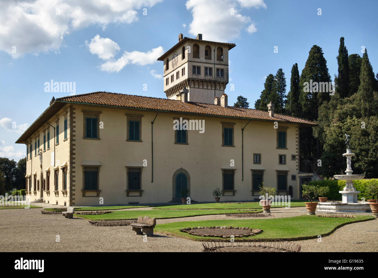 Near Florence, Italy. The Medici Villa della Petraia (La Petraia), a ...