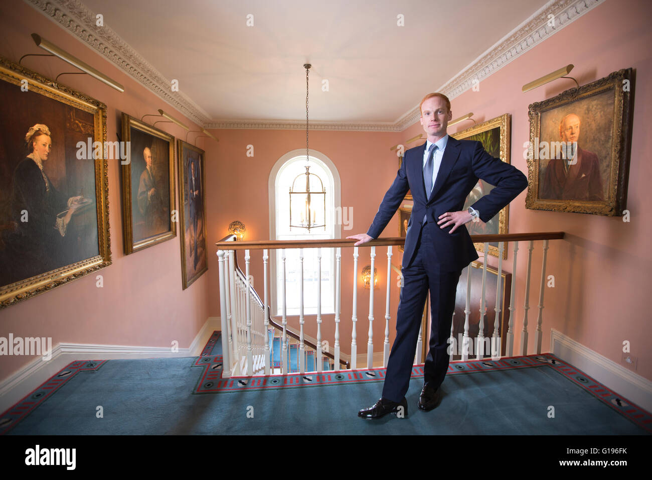 34 year old Oliver Wallop, Viscount Lymington, at Farleigh House Stock ...