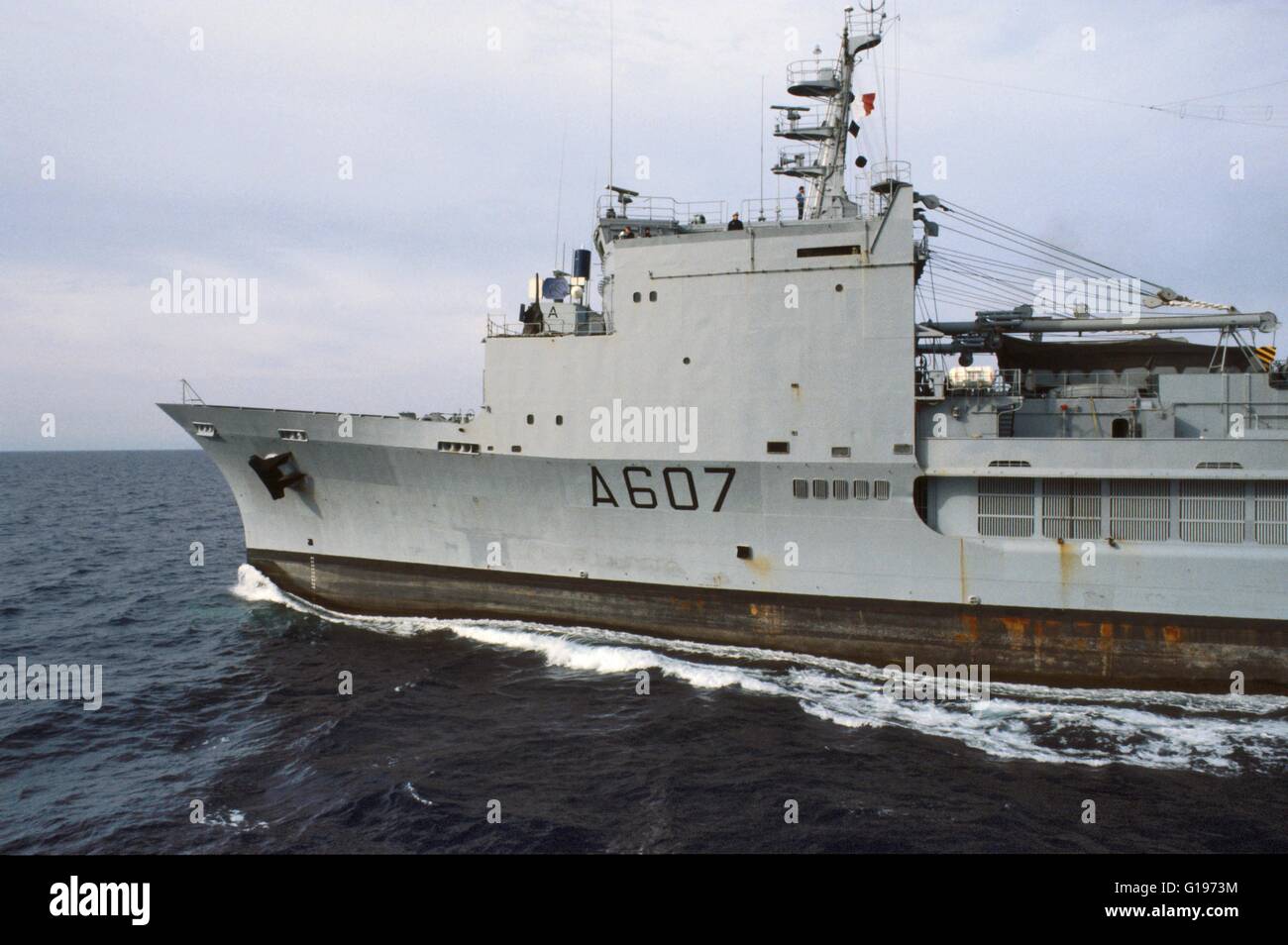 French Navy, the Meuse refueling ship during NATO exercises in ...