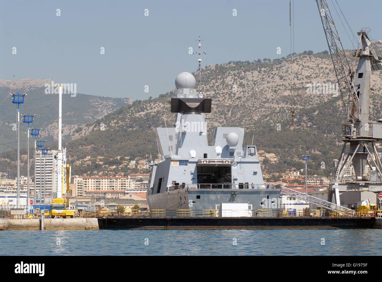 French Navy, Toulon naval base, frigate Forbin, Horizon class Stock ...