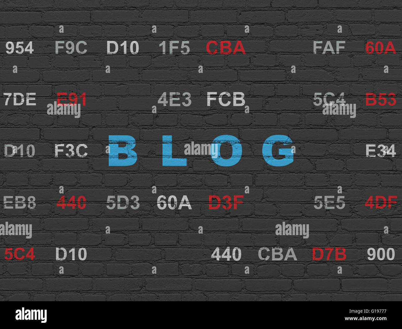 Web development concept: Blog on wall background Stock Photo - Alamy