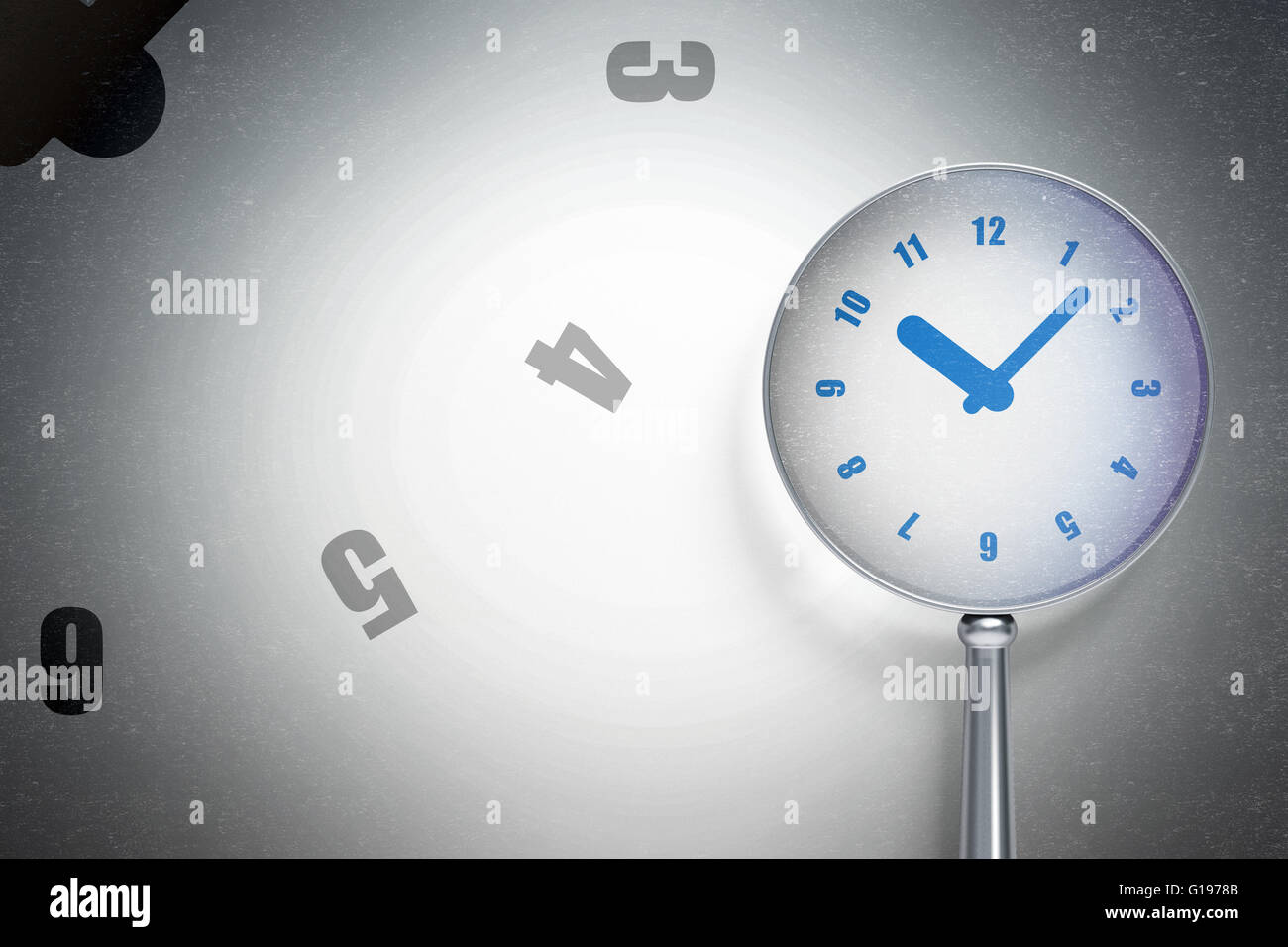 Time concept: Clock with optical glass on digital background Stock ...
