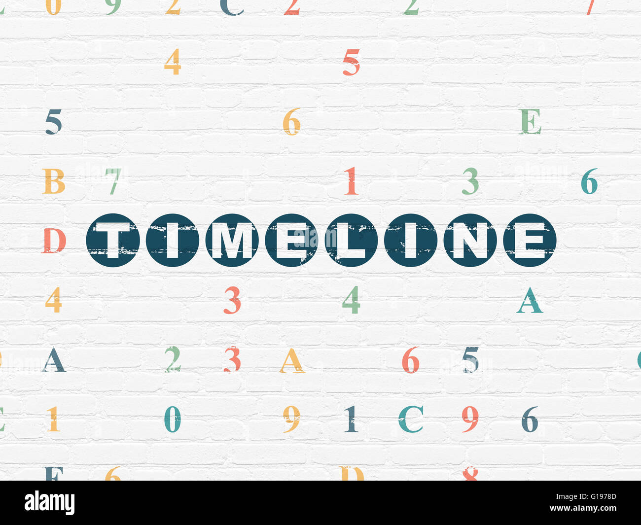 Timeline concept: Timeline on wall background Stock Photo - Alamy