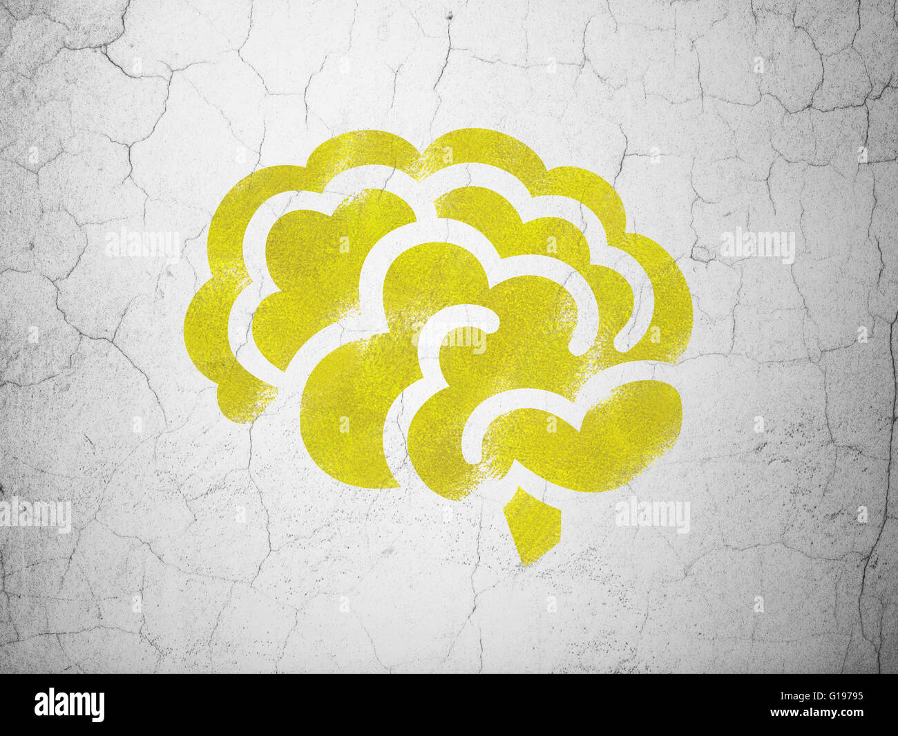 Health concept: Brain on wall background Stock Photo - Alamy