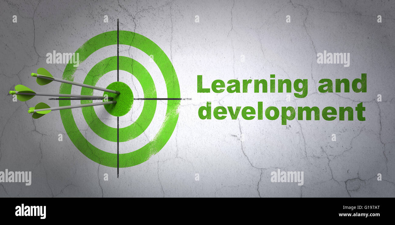 Studying concept: target and Learning And Development on wall ...