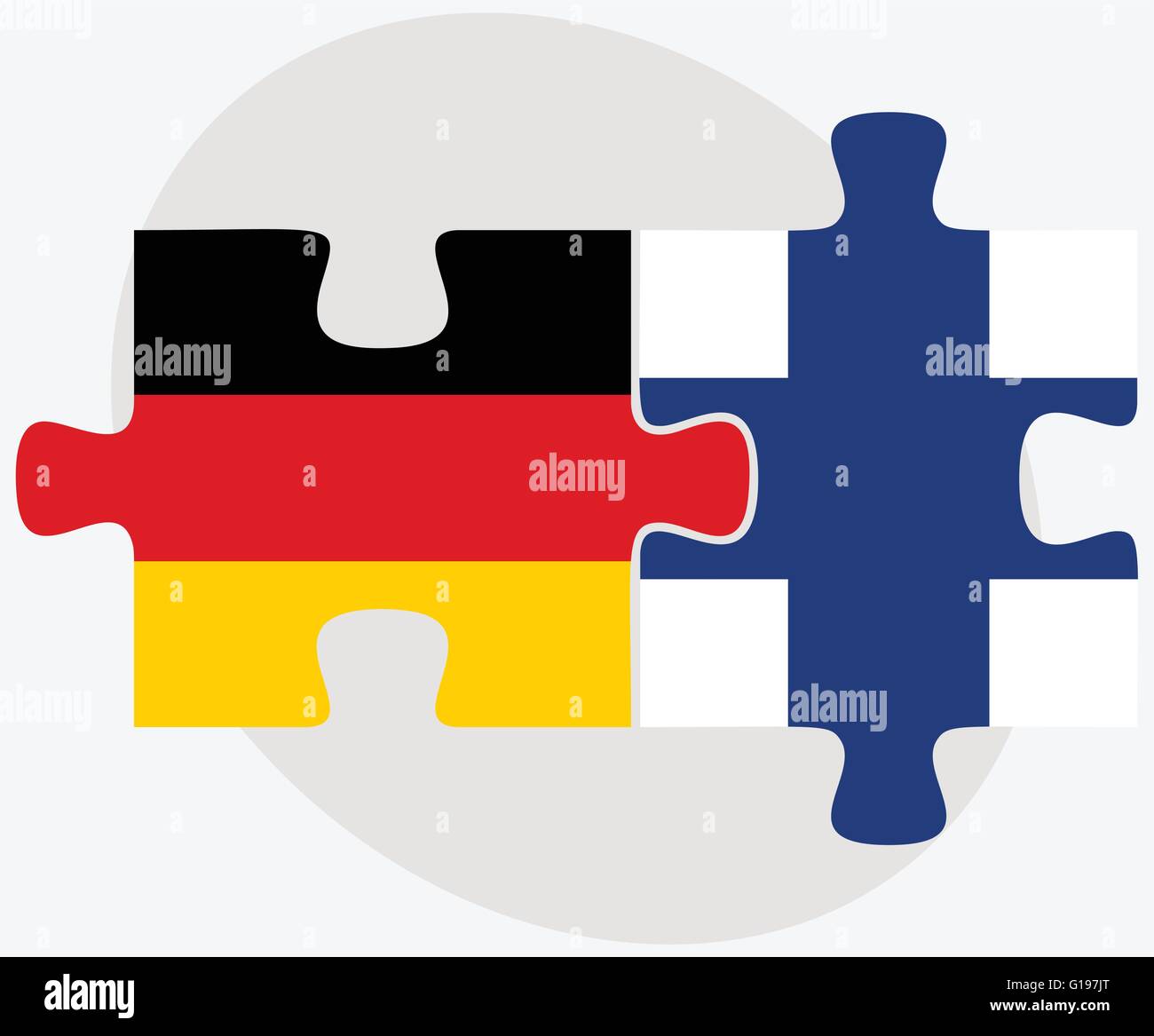 Germany and Finland Flags in puzzle isolated on white background Stock ...
