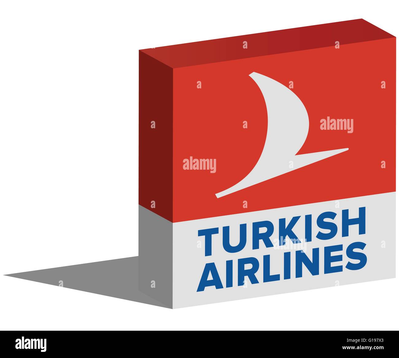 ISTANBUL, TURKEY - AUGUST 06, 2015: Turkish Airlines logotype in 3d ...