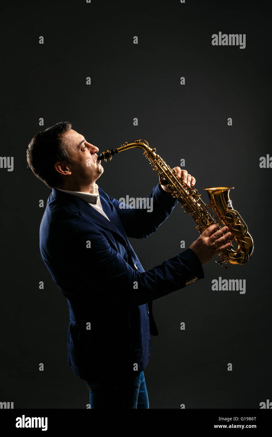 Saxophone Man High Resolution Stock Photography and Images - Alamy