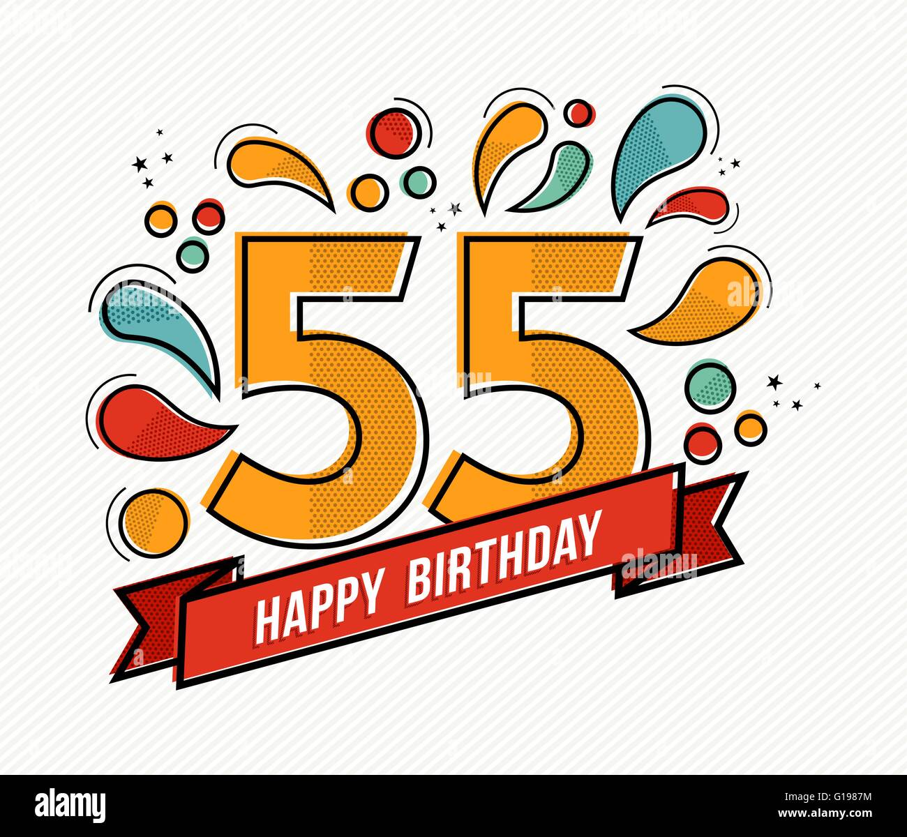 Happy birthday fifty five 55 High Resolution Stock Photography and ...