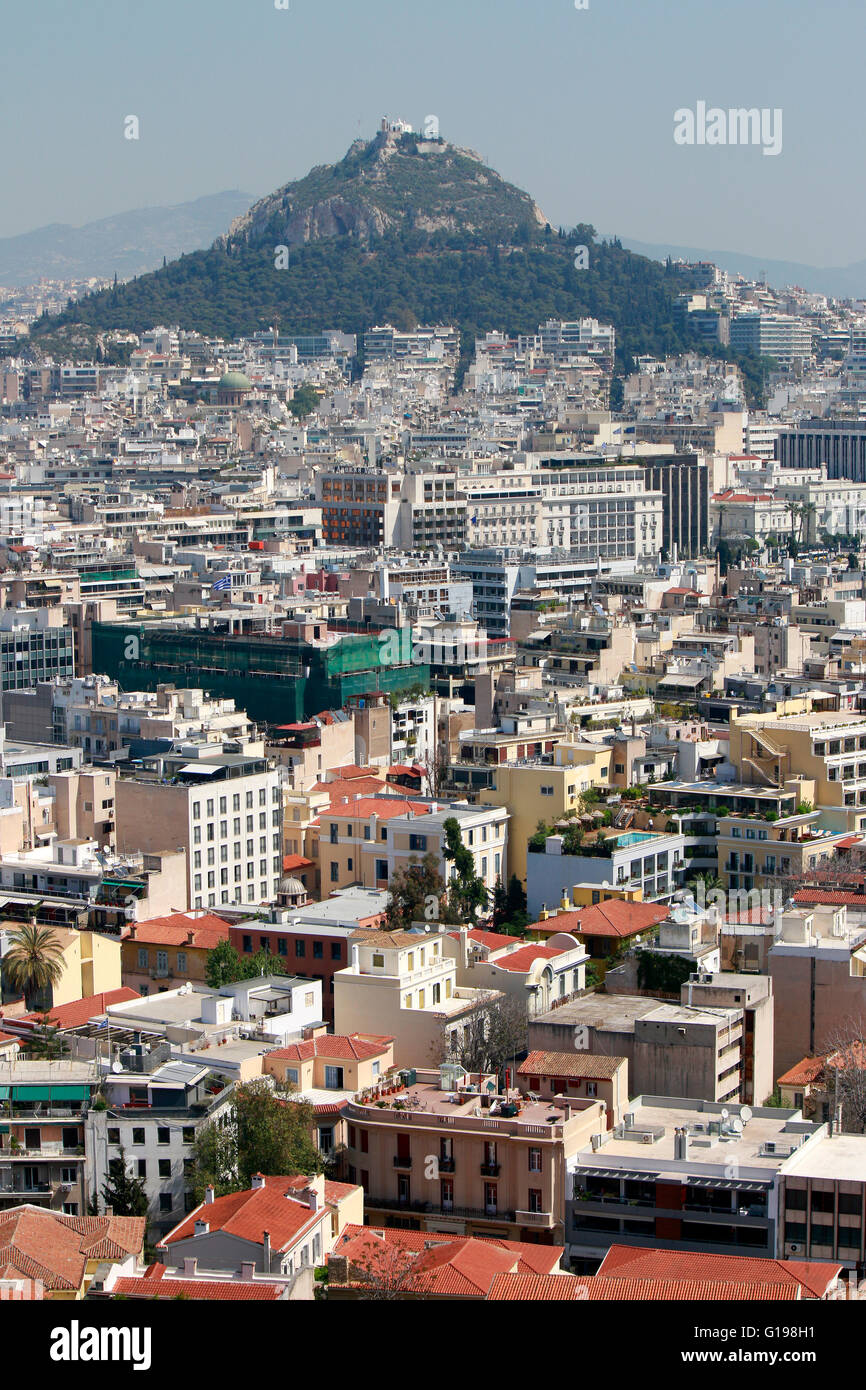Skyline: Lykabettus/ Lykavittos, Athen, Griechenland Stock Photo - Alamy