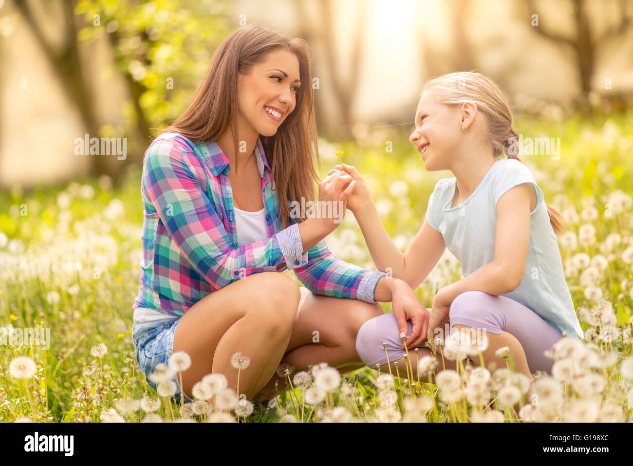 Beautiful Mother And Daughter Stock Photo - Alamy