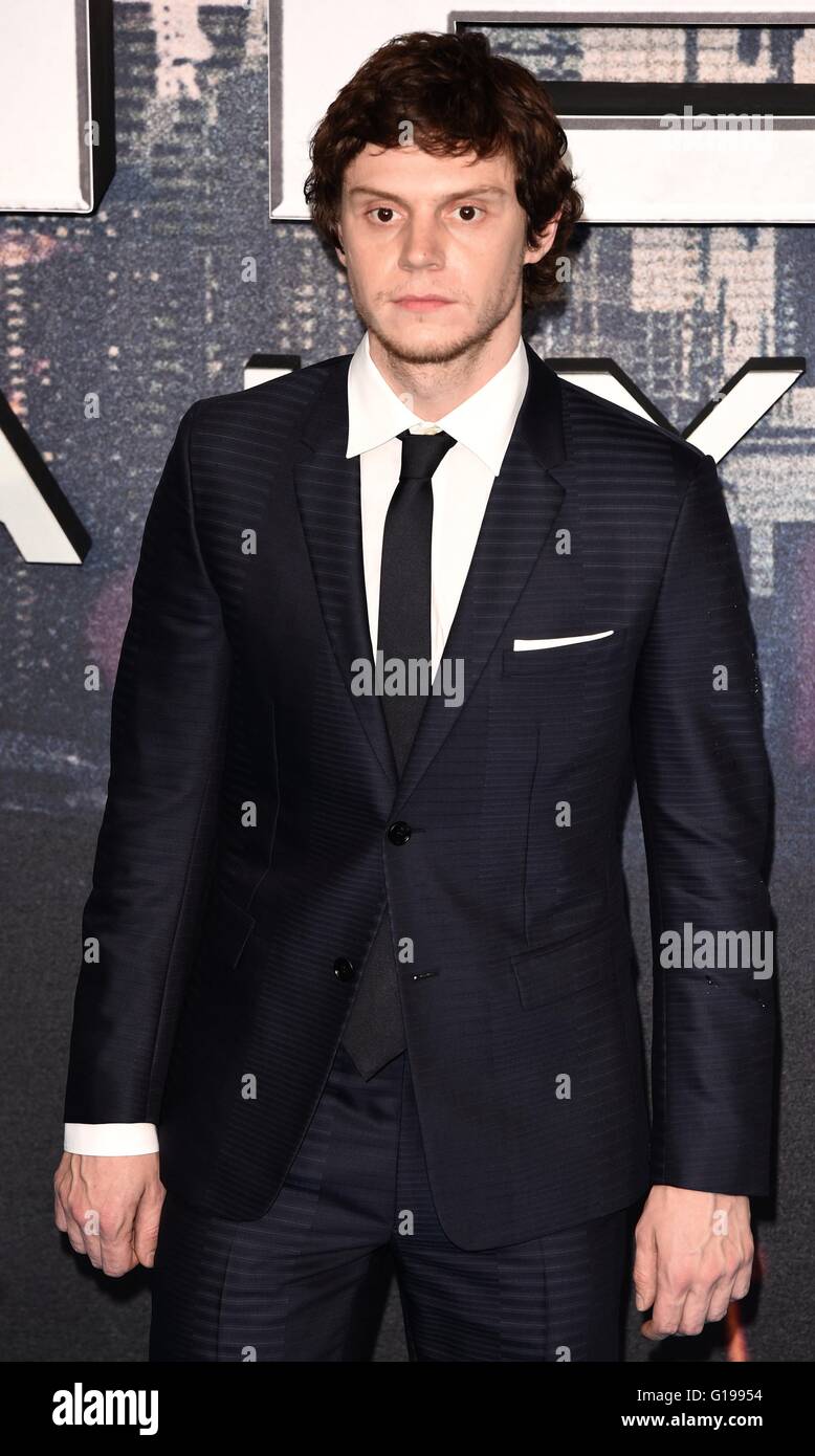 London.UK. Evan Peters at the X -Men Apocalypse premiere, BFI Imax. 9th ...
