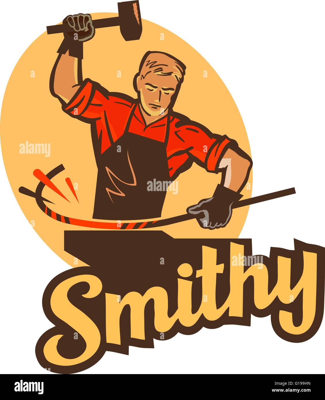 Forge logo smithy symbol hi-res stock photography and images - Alamy