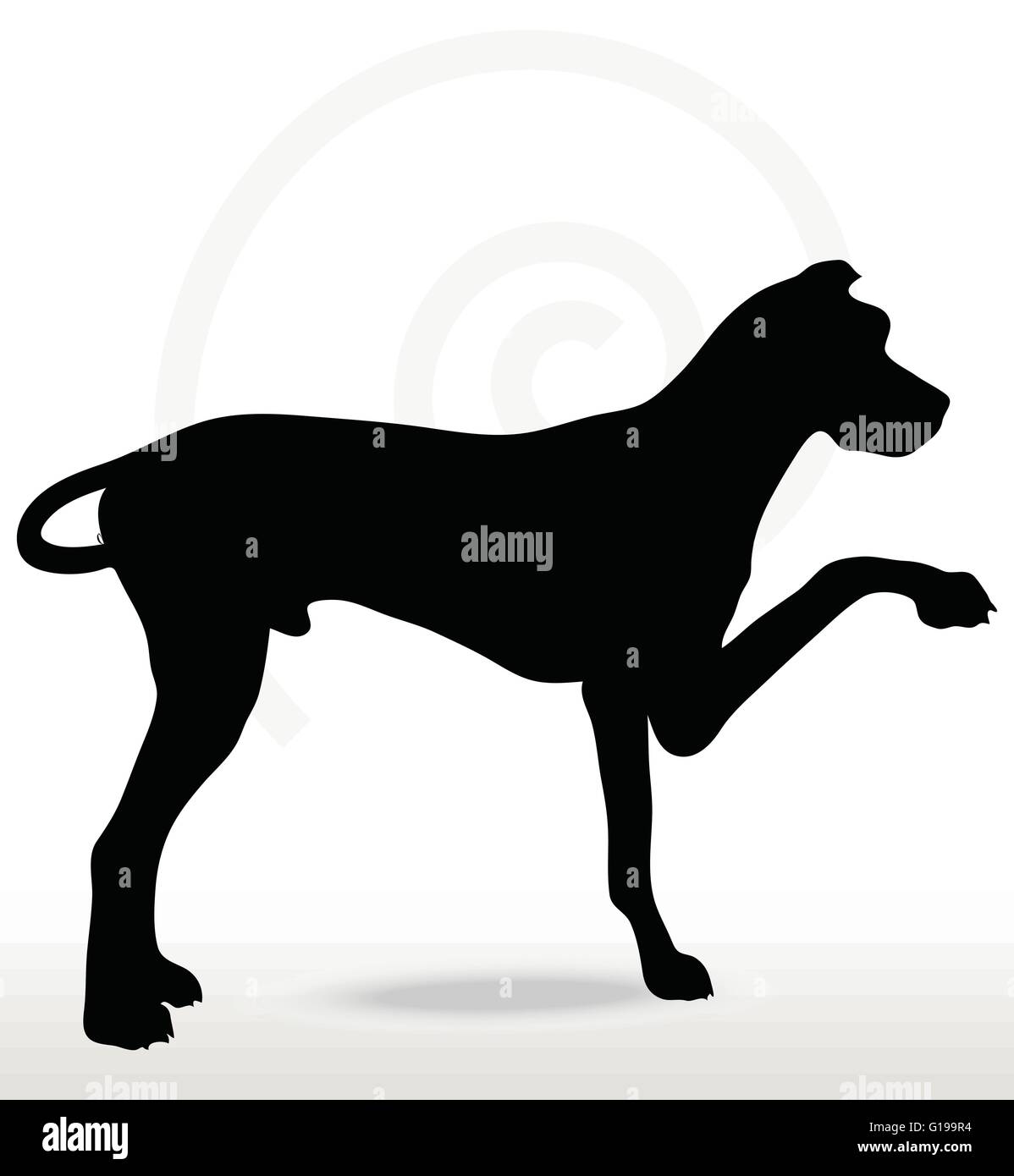 Vector Image - dog silhouette in shake hands pose isolated on white ...