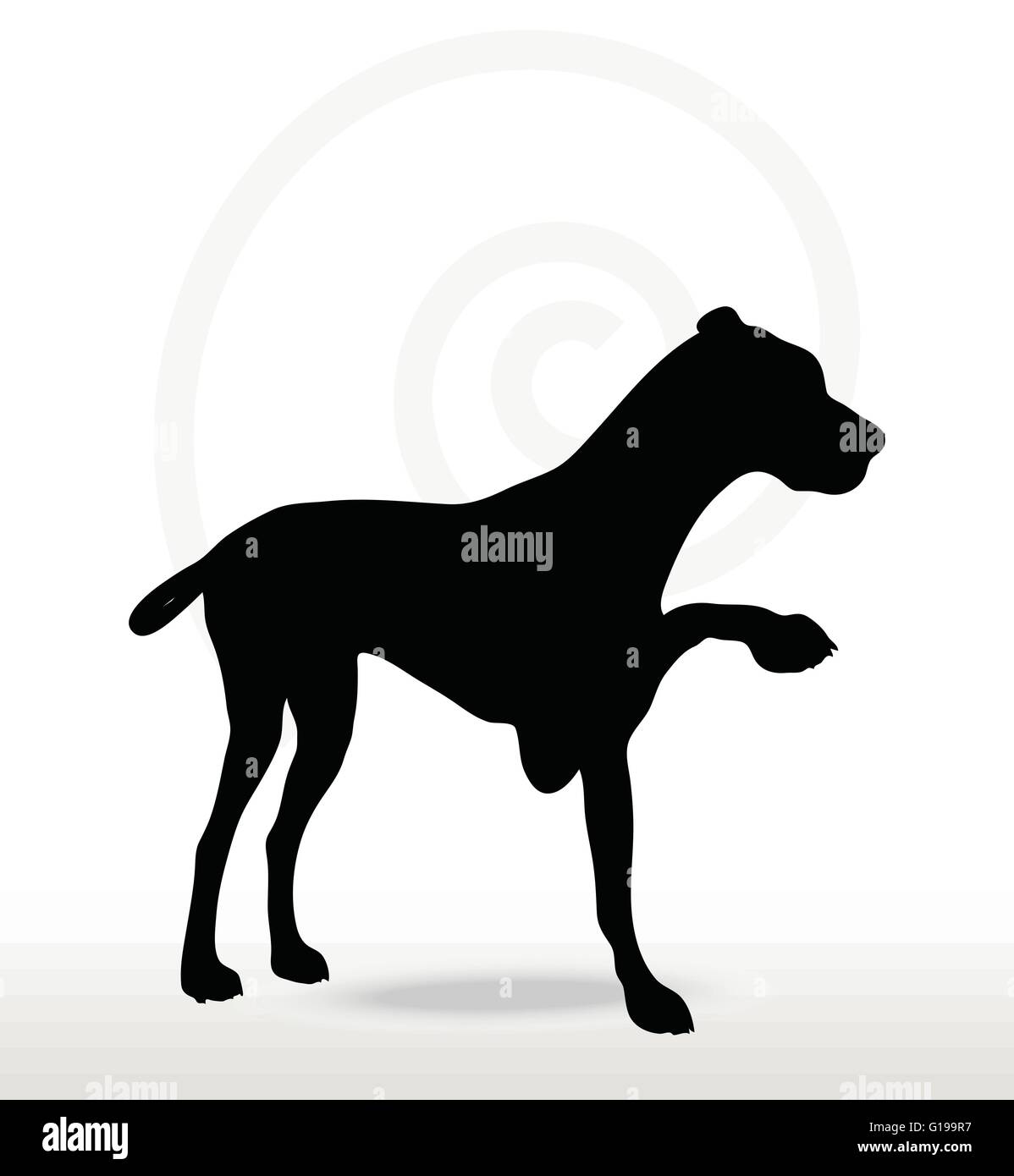 Vector Image - dog silhouette in shake hands pose isolated on white ...