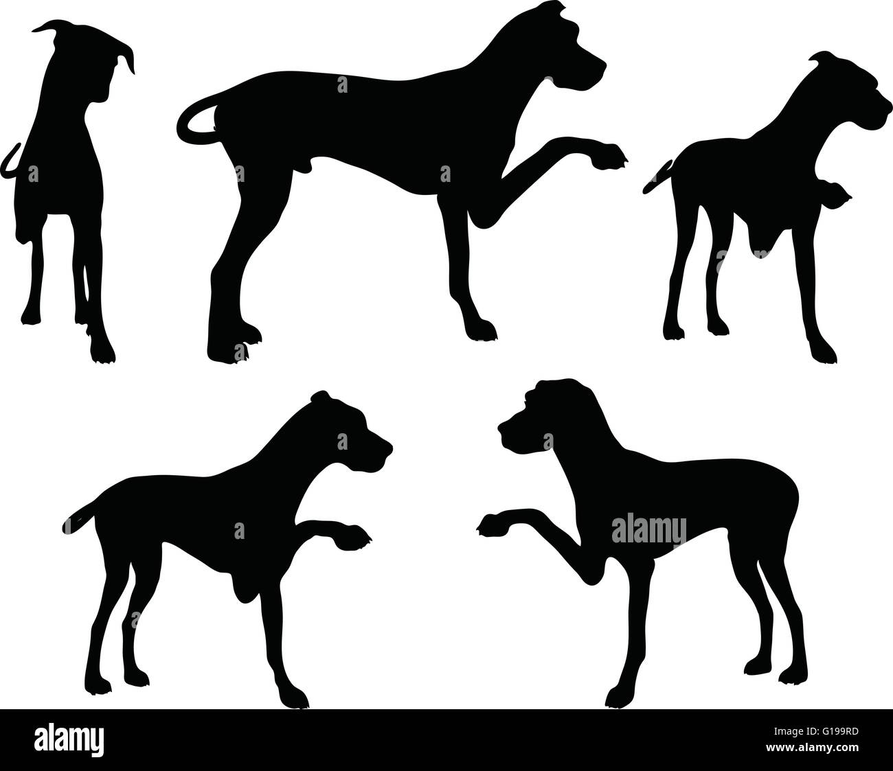 Vector Image - dog silhouette in shake hands pose isolated on white ...