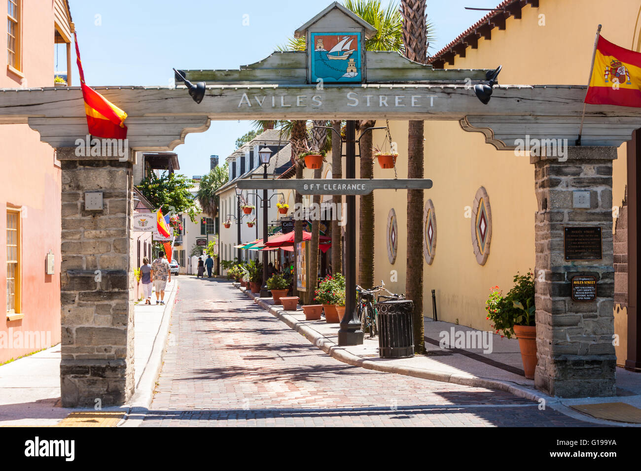 Aviles Street, the oldest street in the USA, located in the Old Town ...