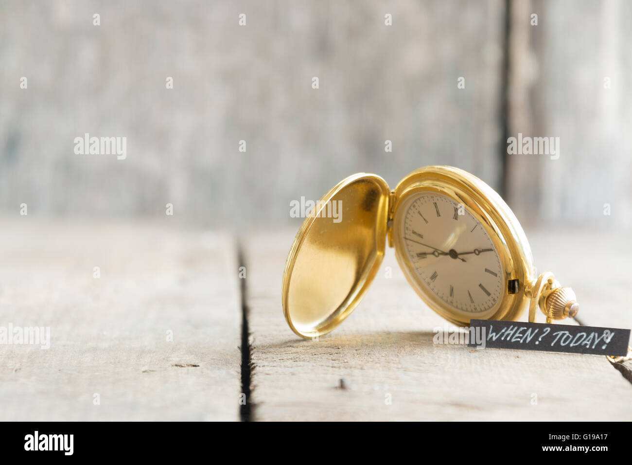Today idea, text and pocket watch Stock Photo - Alamy