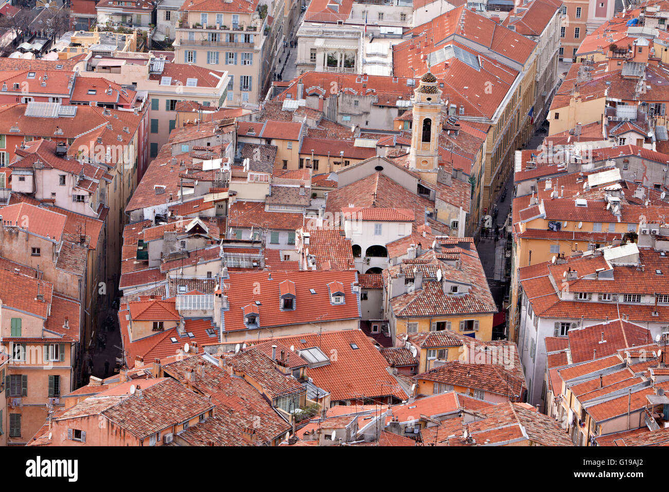 Overhead view of buildings in Nice France Europe Stock Photo - Alamy