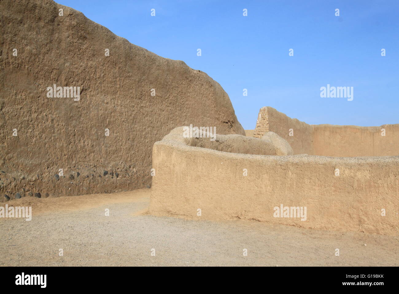 Sands stone sculptures and carvings at the Chan Chan archaeological ...