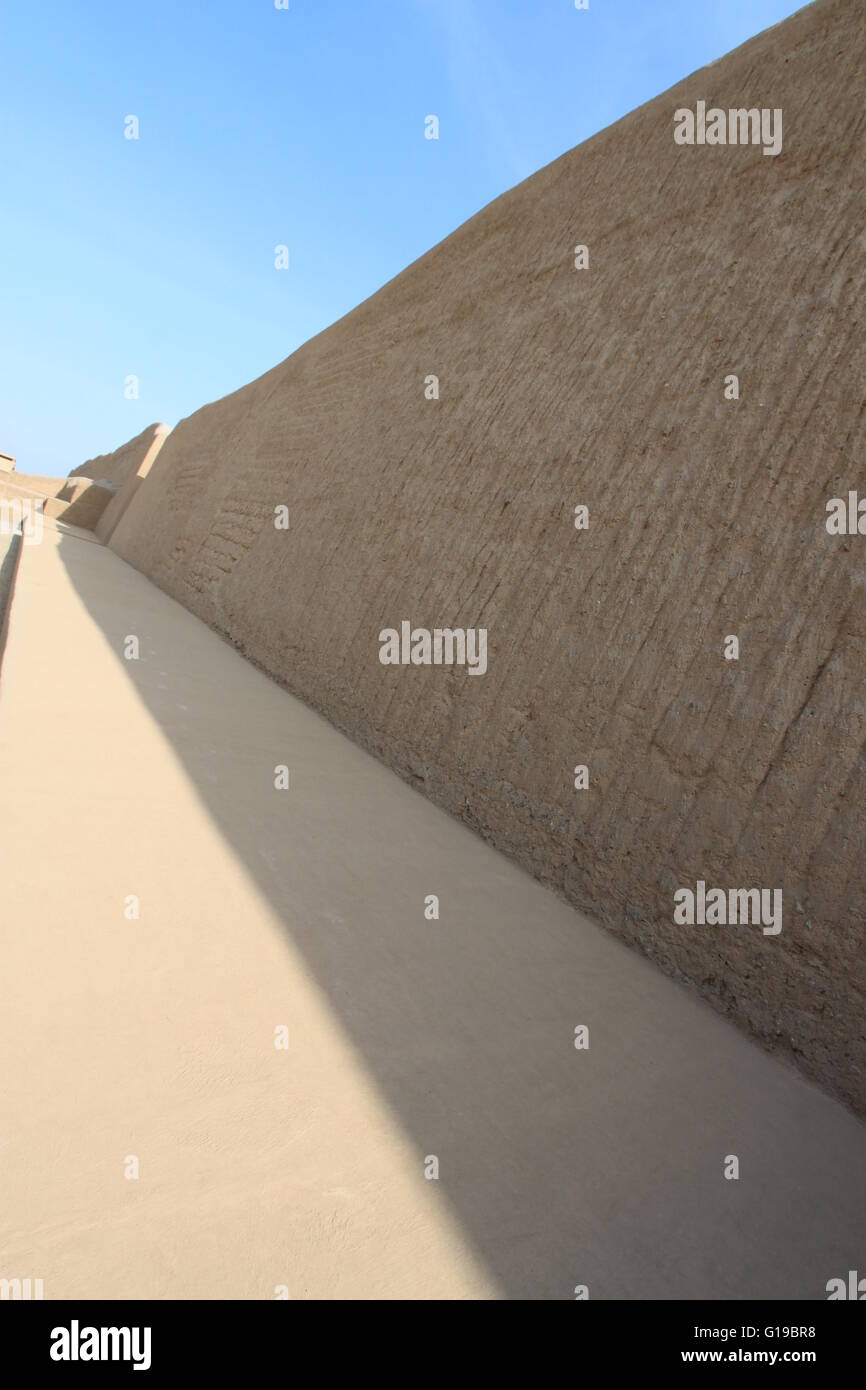 Sands stone sculptures and carvings at the Chan Chan archaeological ...