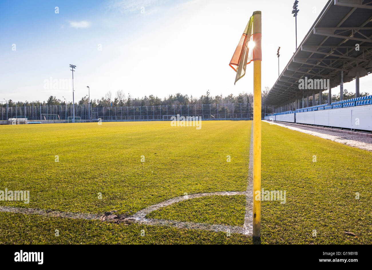 Open-air football field in the training camp Stock Photo - Alamy