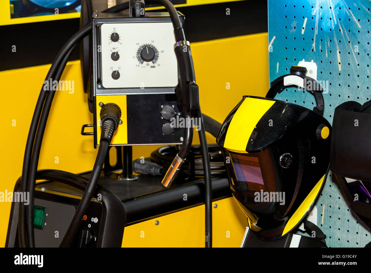 Welding equipment background Stock Photo - Alamy