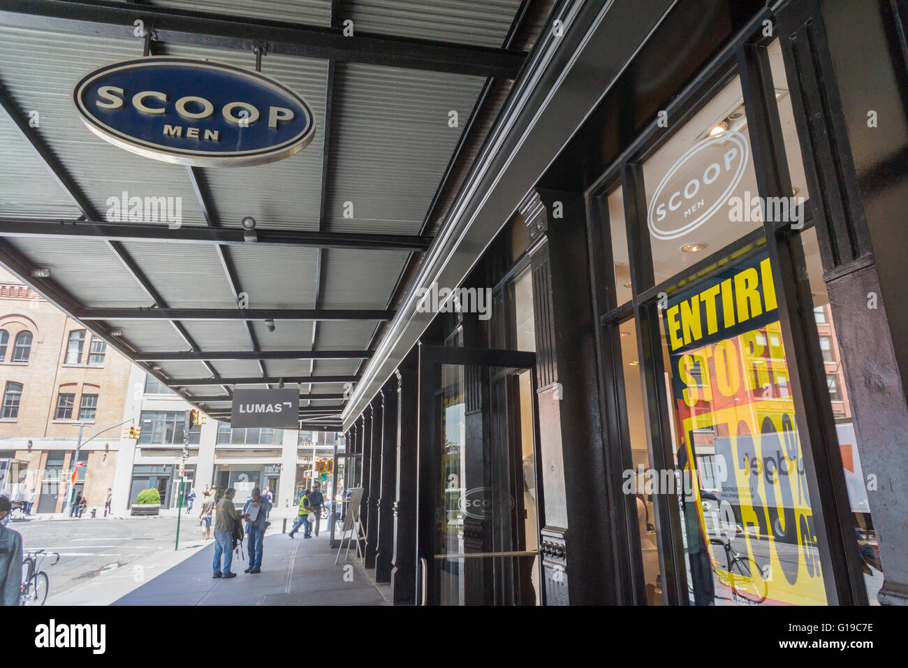 Liquidation signs are featured in the Scoop NYC store in the ...