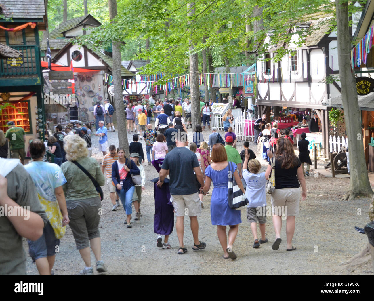 crowd at the Renaissance Festival at the Medieval Festival Stock Photo ...