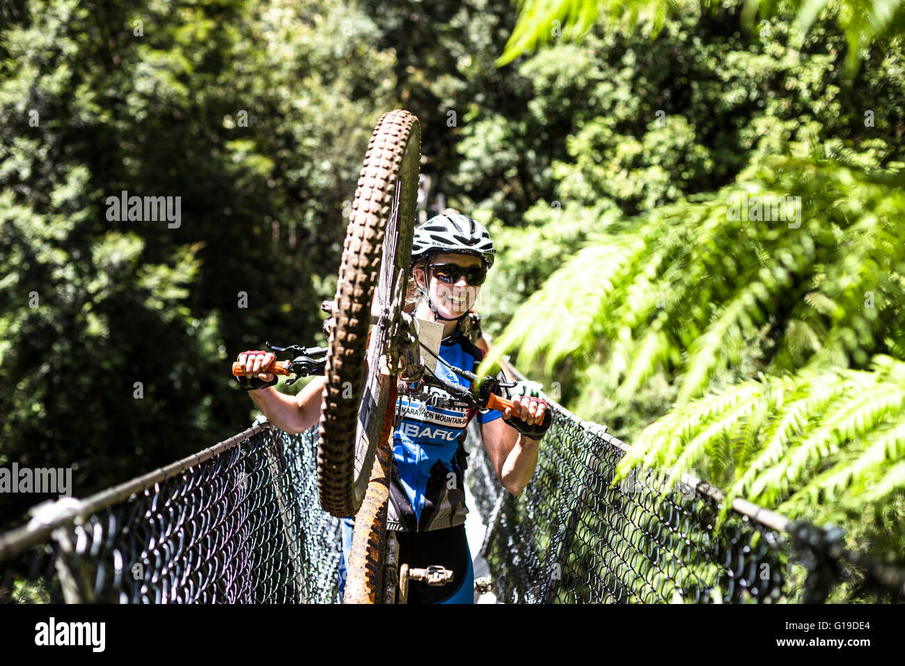 Mountain bikers racing in Tasmania's Wildside MTB event Stock Photo - Alamy