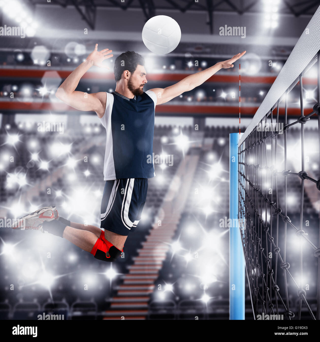 Player beats ball Stock Photo - Alamy