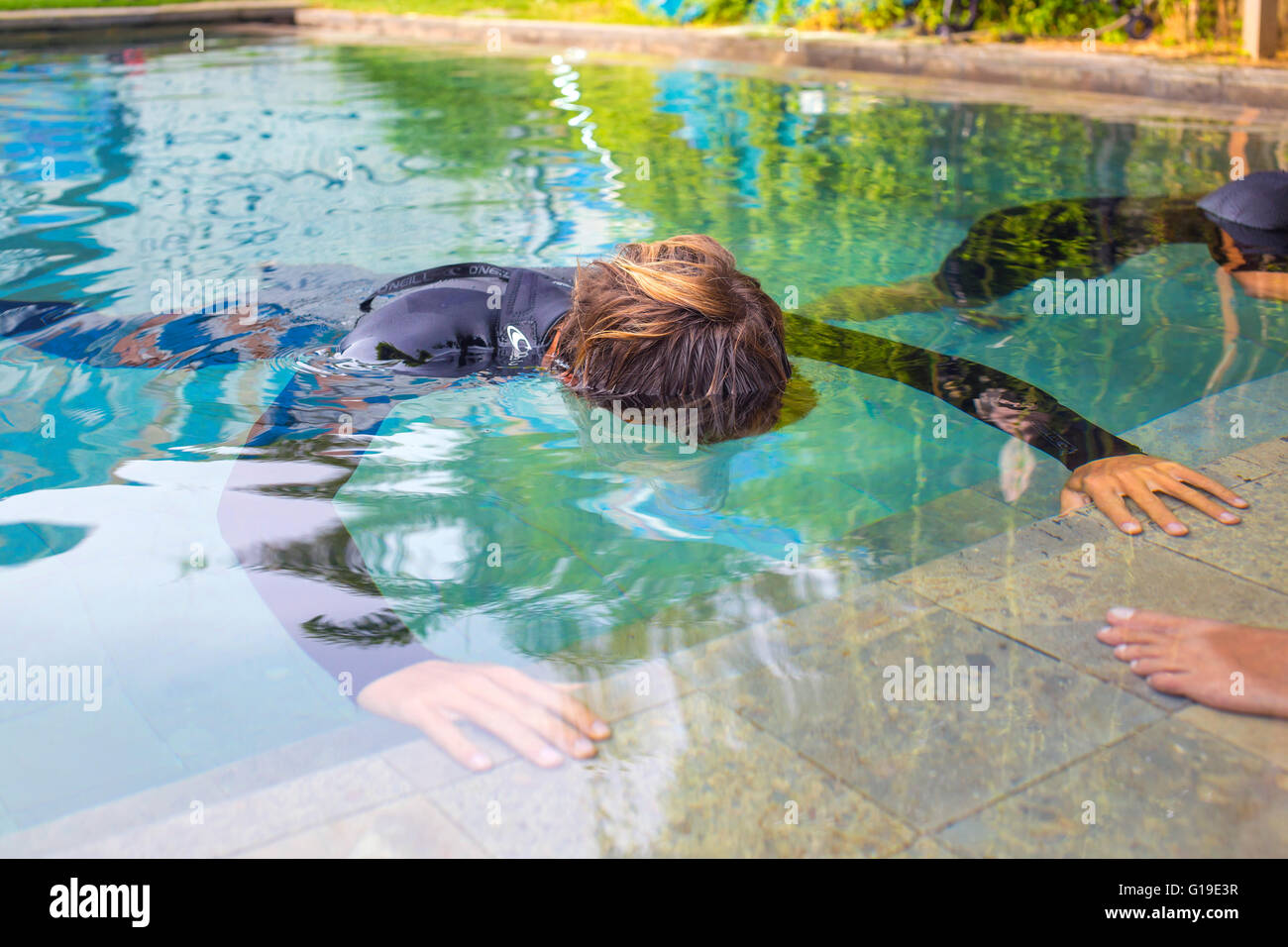 Freediving training in pool Stock Photo - Alamy