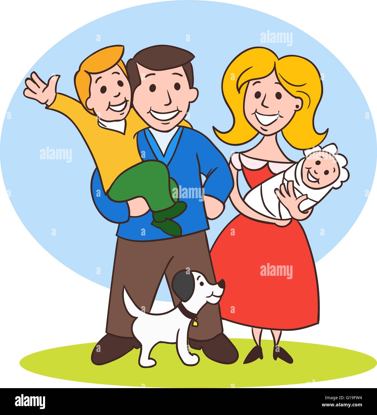 Cute Cartoon Family Stock Vector Image & Art - Alamy