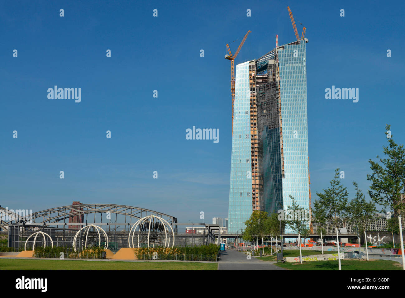 New building of European Central Bank, ECB, Ostend, Frankfurt on the ...
