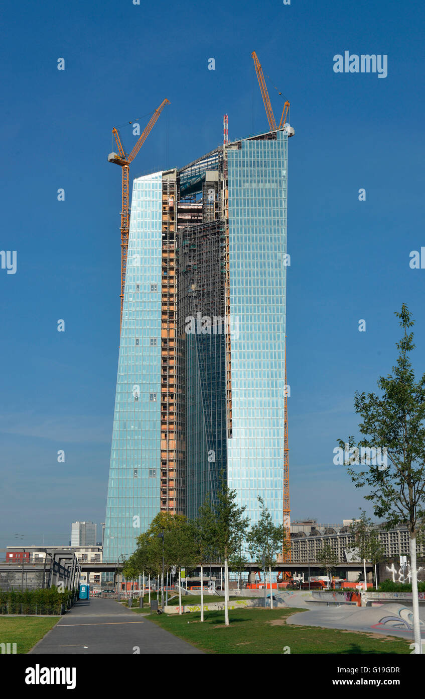 New building of European Central Bank, ECB, Ostend, Frankfurt on the ...