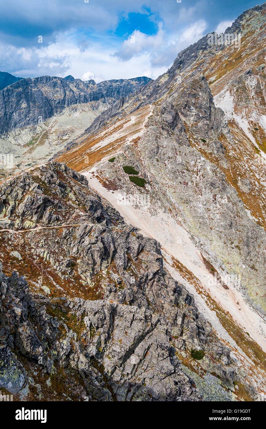 View of mountains from Solisko in High Tatras in Slovakia. Vertical ...
