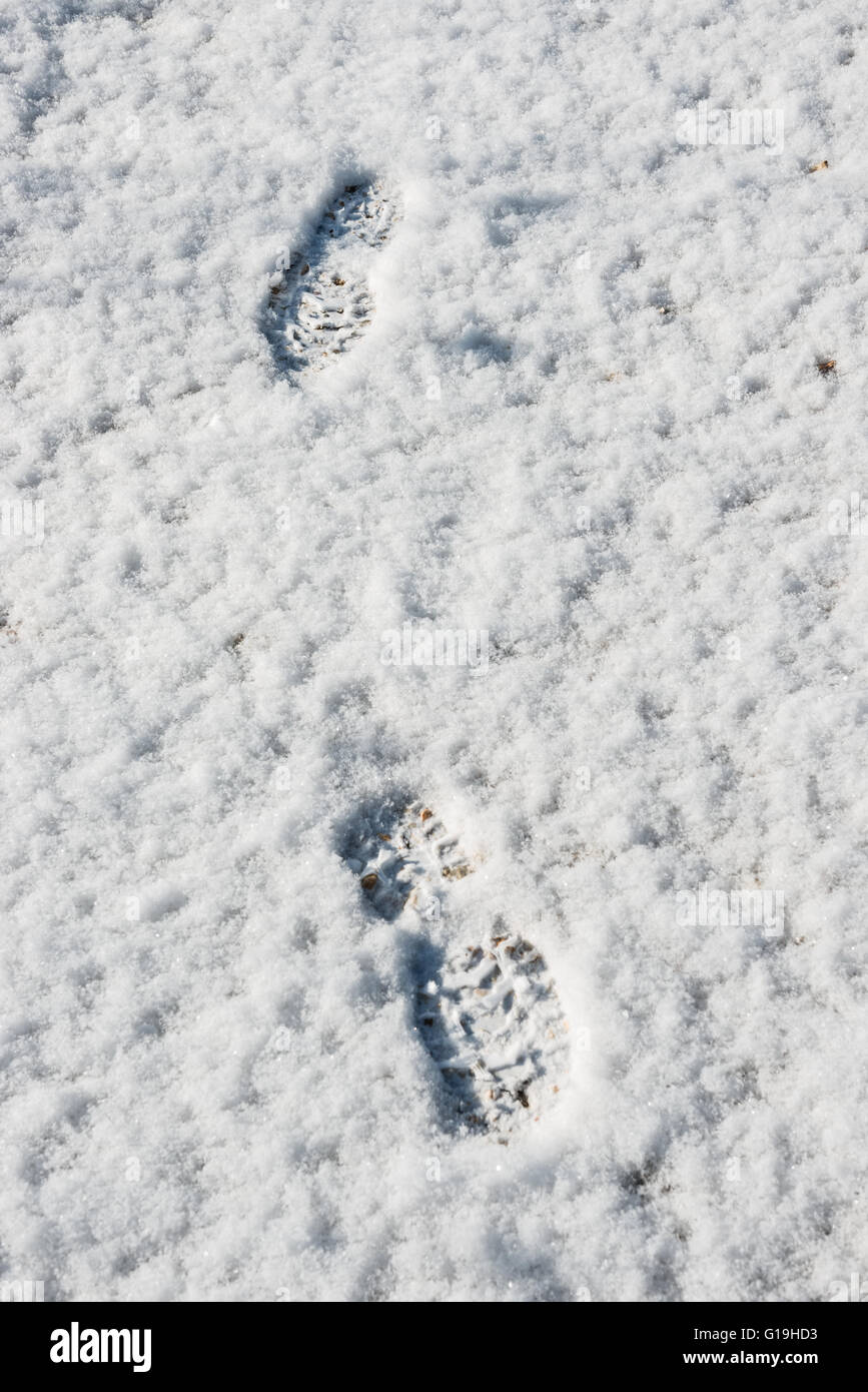 Steps on the snow Stock Photo - Alamy