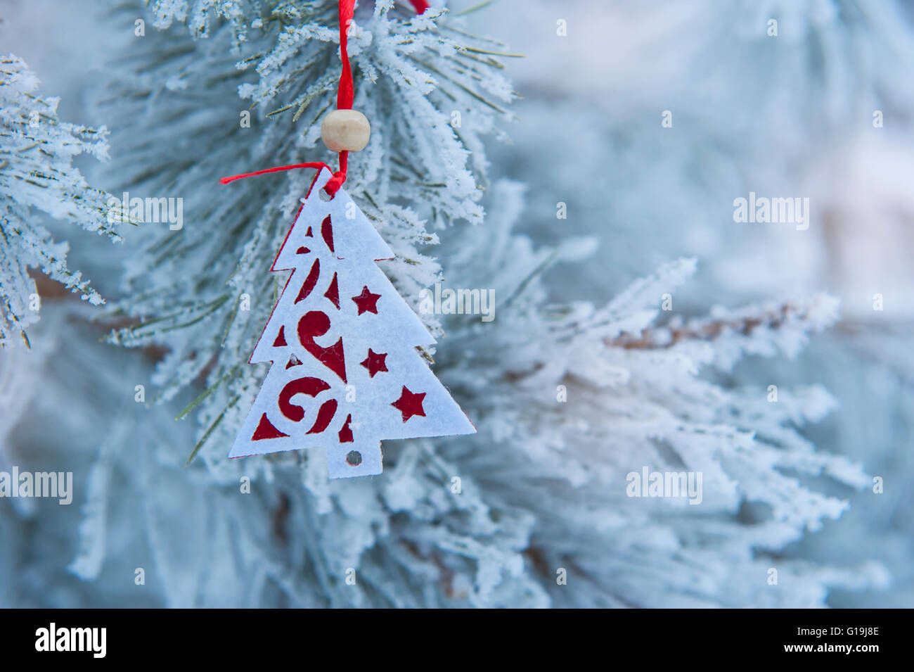Christmas retro tree toy over defocused background Stock Photo - Alamy