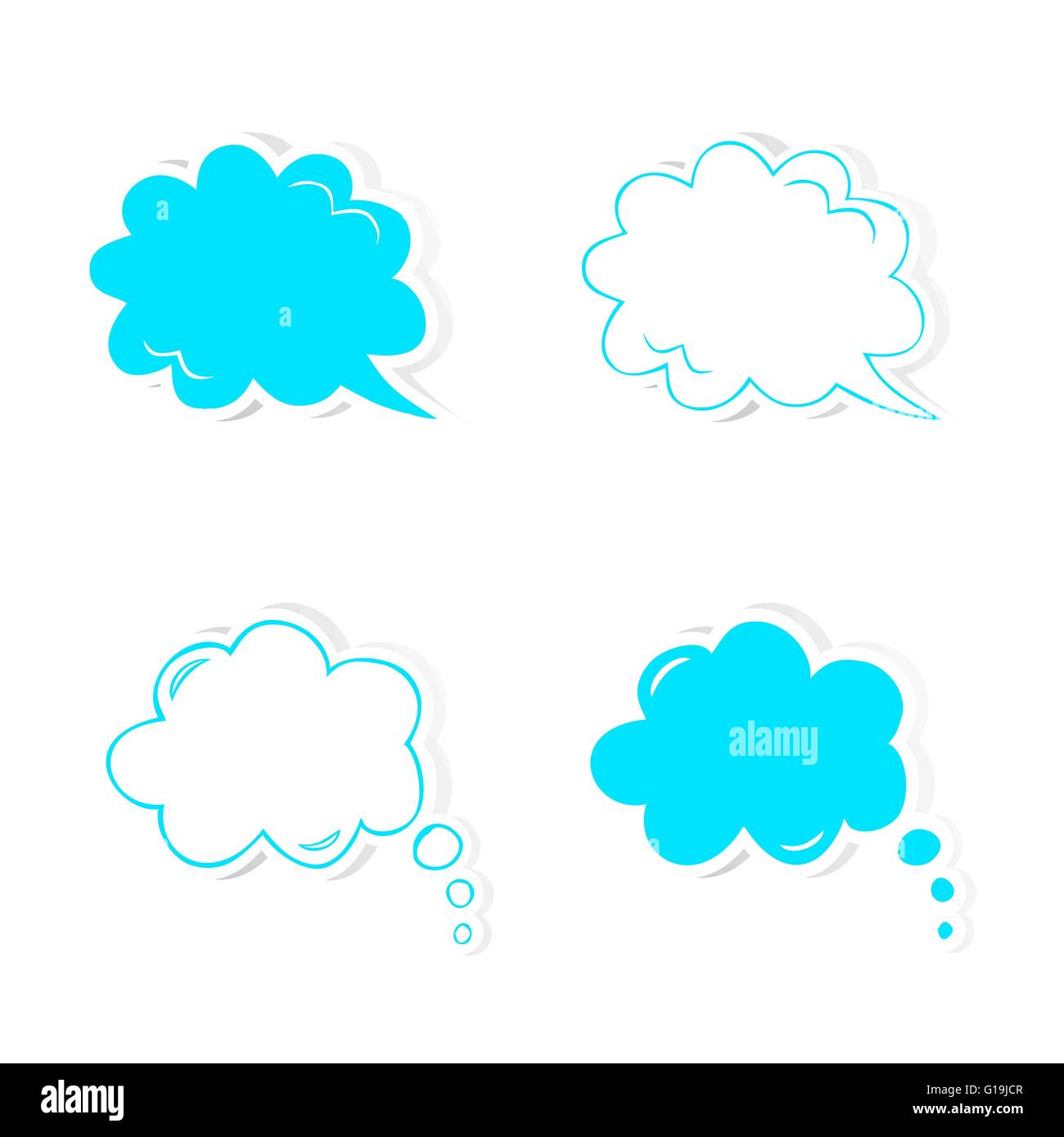 Button blue speech bubbles Stock Vector Images - Alamy