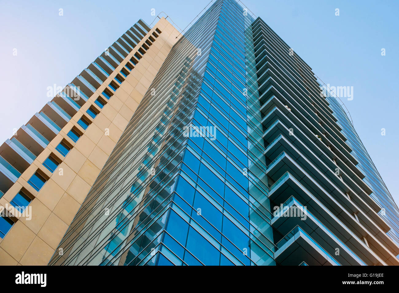 Looking up modern building Stock Photo - Alamy