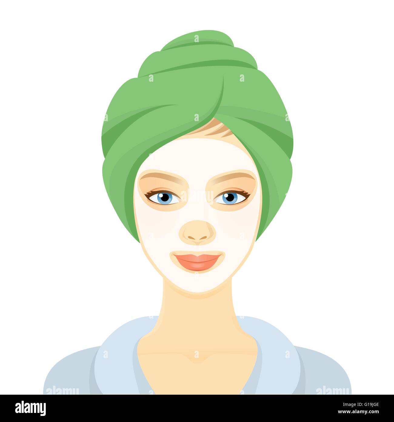 Beautiful woman facial mask spa Stock Vector Images - Alamy