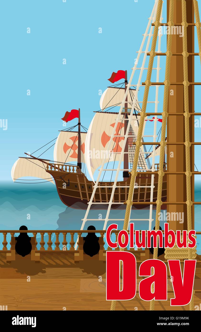 Flat columbus day background hi-res stock photography and images - Alamy