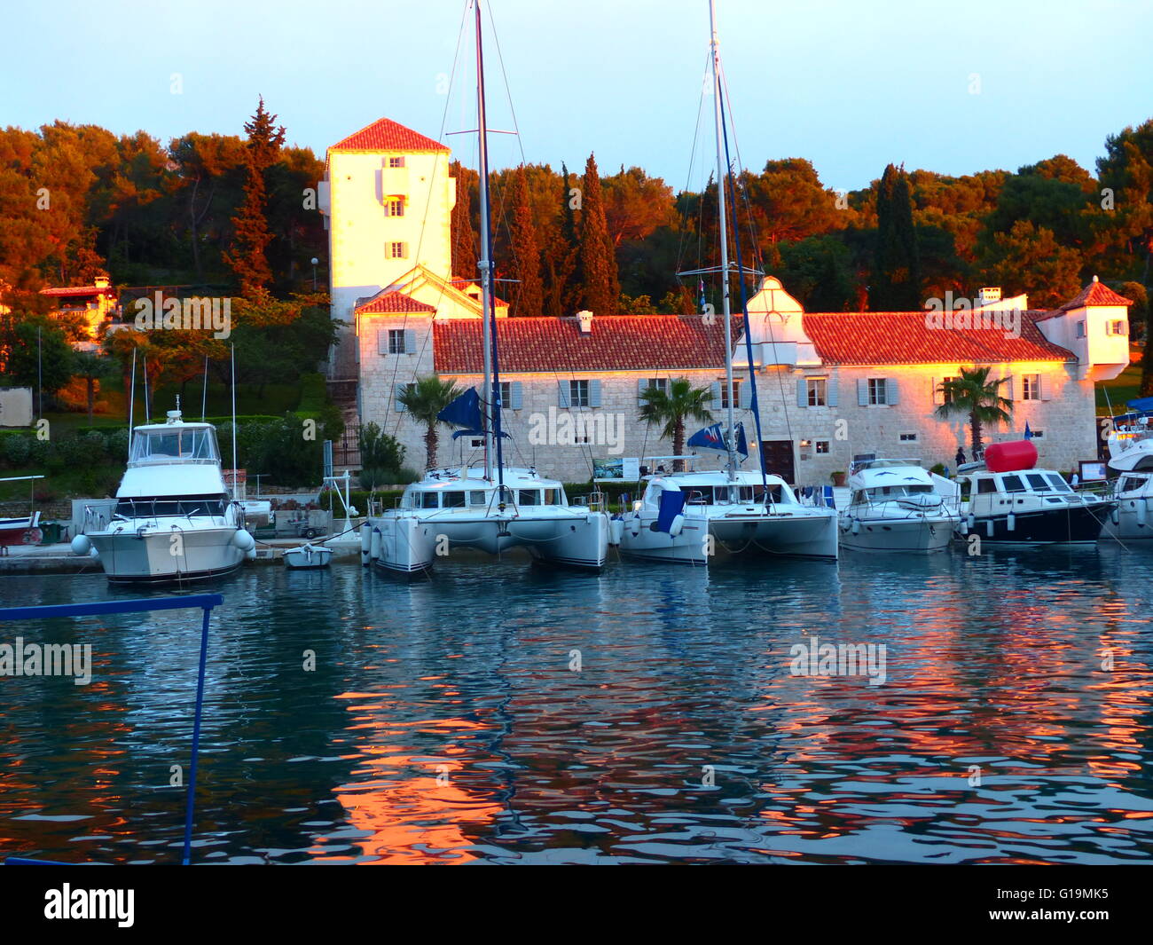 Historical buildings with docked boats Stock Photo - Alamy