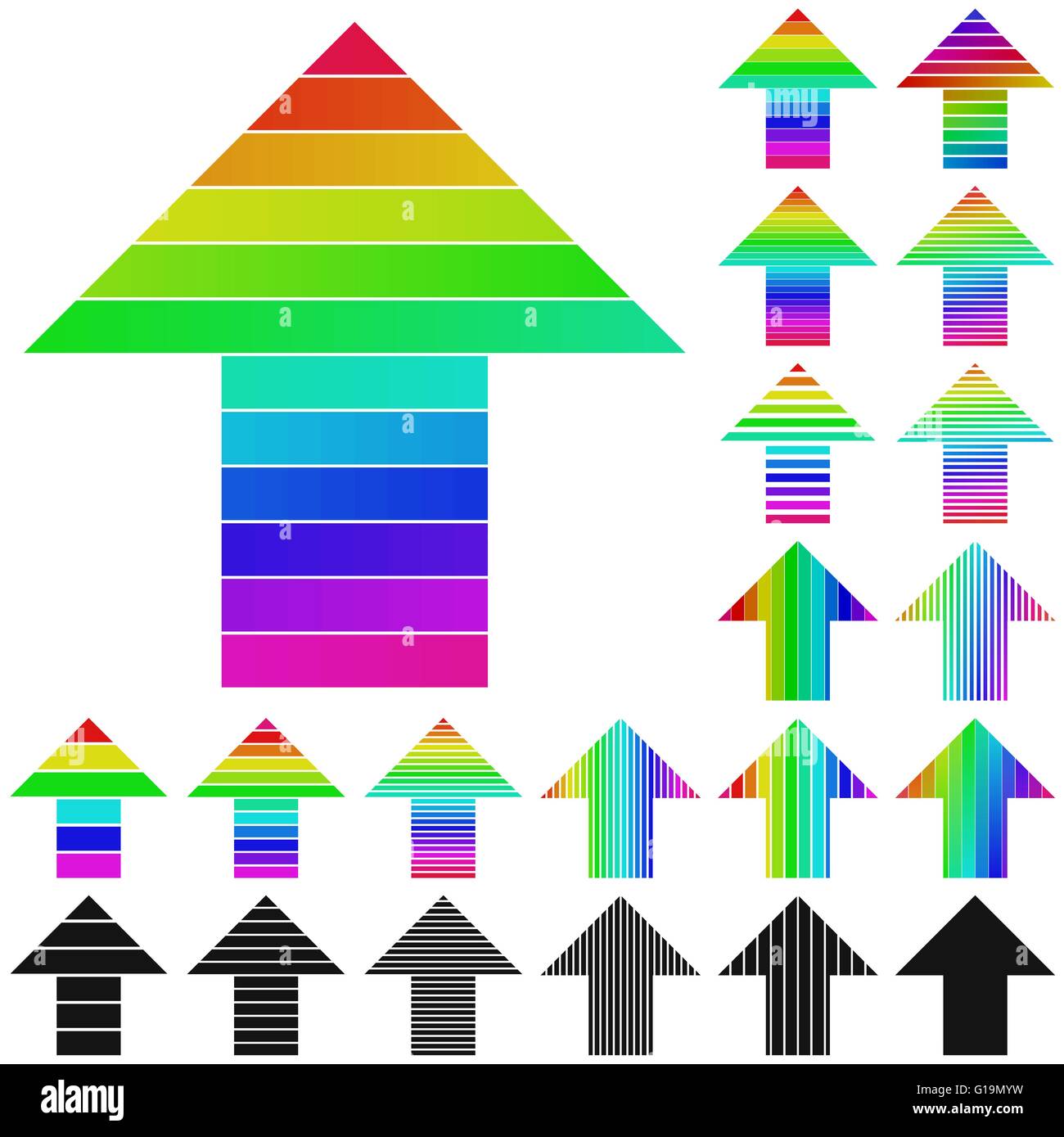 Set of rainbow arrow logo icons Stock Vector Image & Art - Alamy